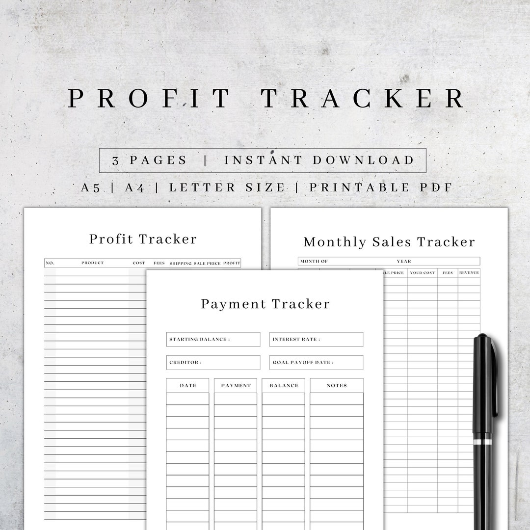 Printable Business Profit Tracker | Digital Payment Tracker | Small ...