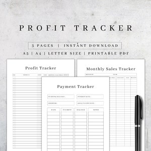 Printable Business Profit Tracker | Digital Payment Tracker | Small ...