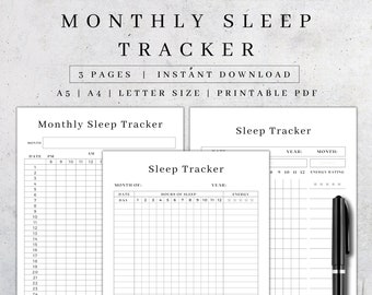 Sleep Tracker Printable Monthly Sleep Tracker Sleep Diary - Etsy