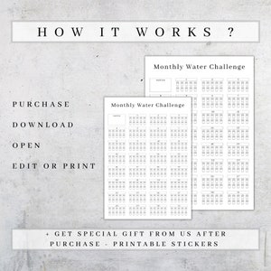 Monthly Water Challenge Sheet Printable | Hydration Tracker | Fitness ...
