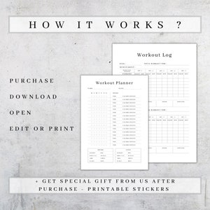 Workout Planner Printable | Digital Fitness Journal | Weight Loss ...
