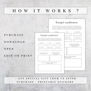 Target Audience Printable | Target Market Planner | Customer Profile ...