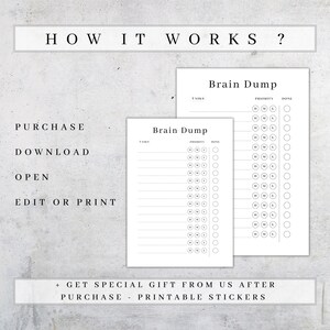 Brain Dump Journal Printable ADHD Planner Pages Productivity Planner ...
