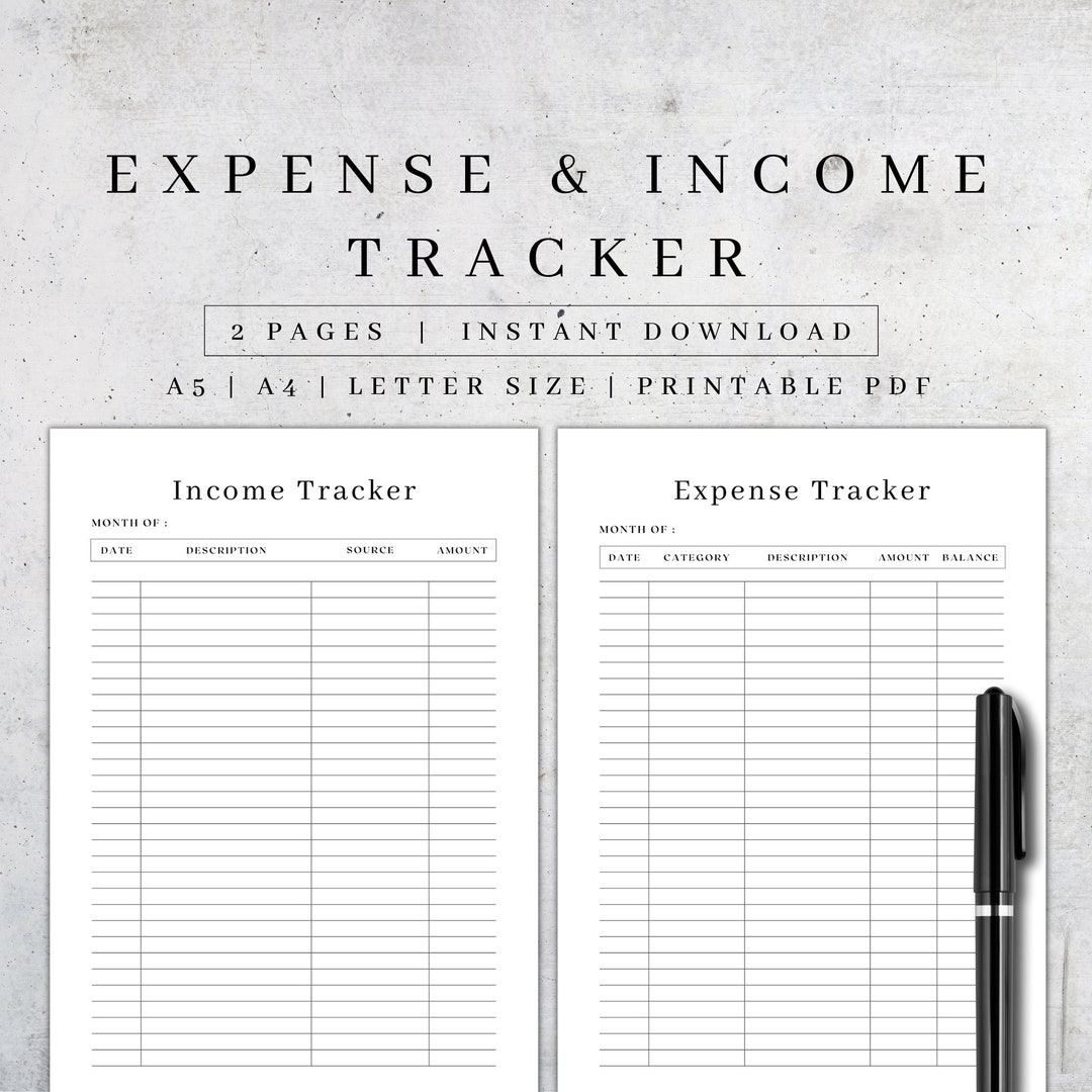 Income & Expense Tracker Printable | Business Financial Planner | Bill ...