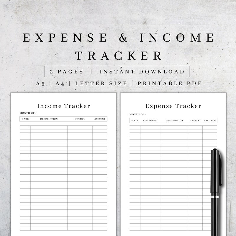 Income Tracker Printable - Etsy