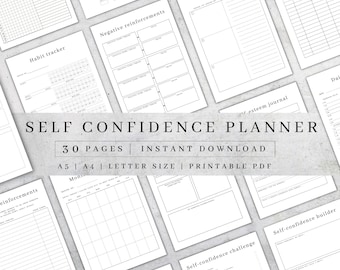 Printable Self Confidence Planner | Self Care Worksheet Digital ...