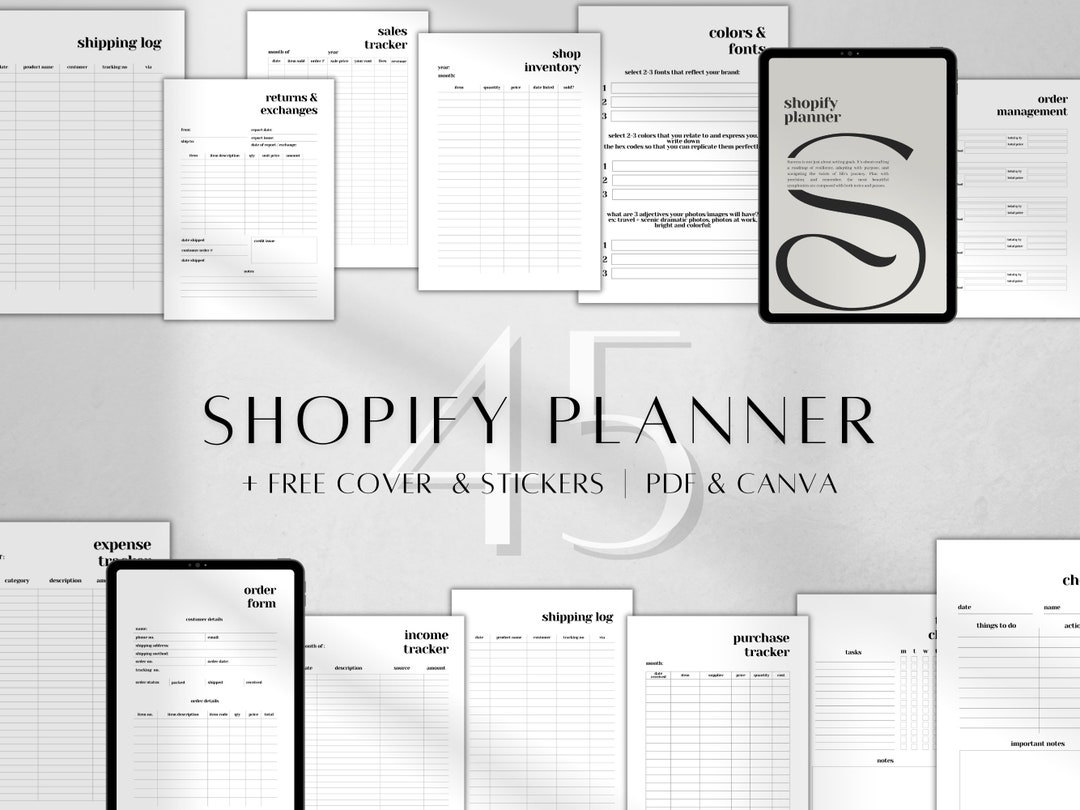 Digital Shopify Store Planner Printable Shopify Planner Brand Planner ...