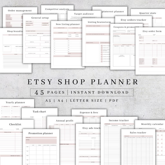 Etsy Shop Planner Printable Etsy Business Plan Etsy Seller - Etsy