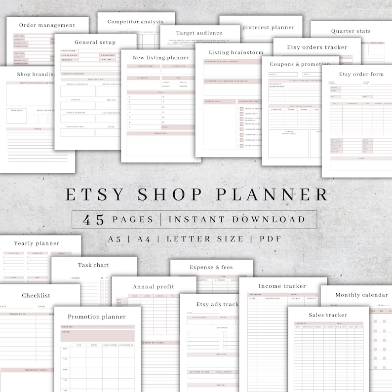 Etsy Shop Planner Printable Etsy Business Plan Etsy Seller - Etsy
