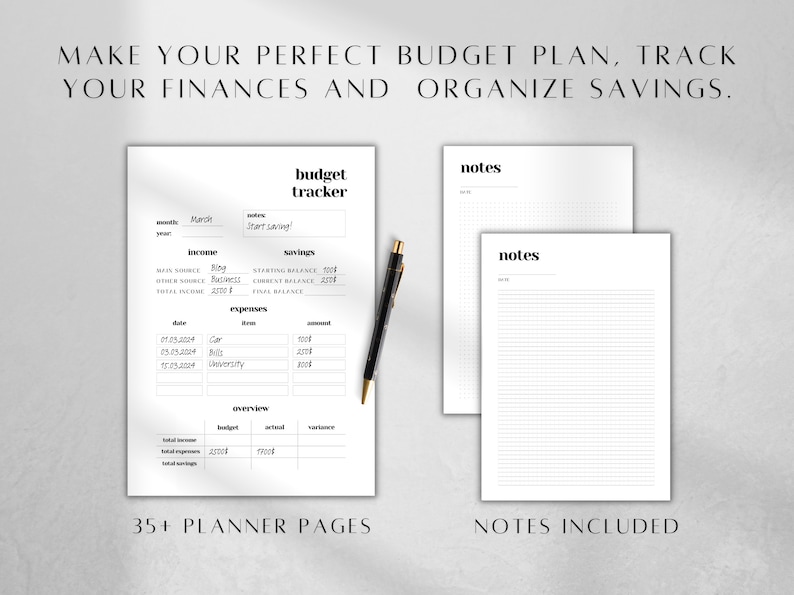 Budget Planner Printable | Canva Financial Planner | Digital Finance ...