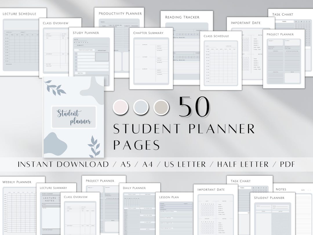 2026 Student Planner Printable | Academic Study Organizer (a5/a4/letter ...