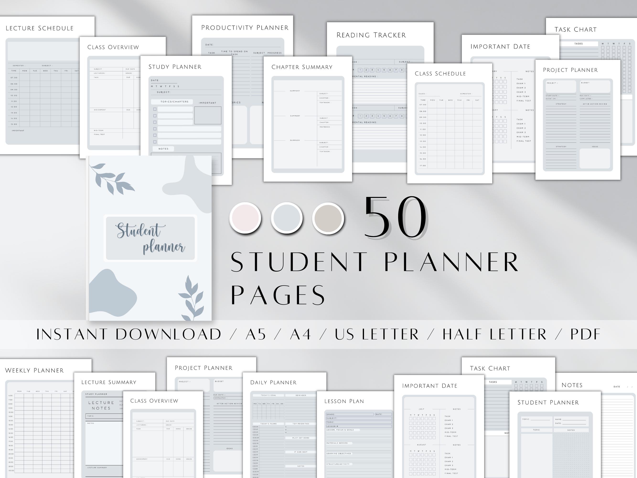 Student Planner Printable 2026 | Academic Journal | College Study ...