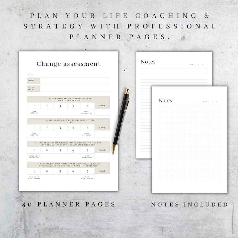 Coaching Planner Printable Digital Life Coach Journal Pages - Etsy