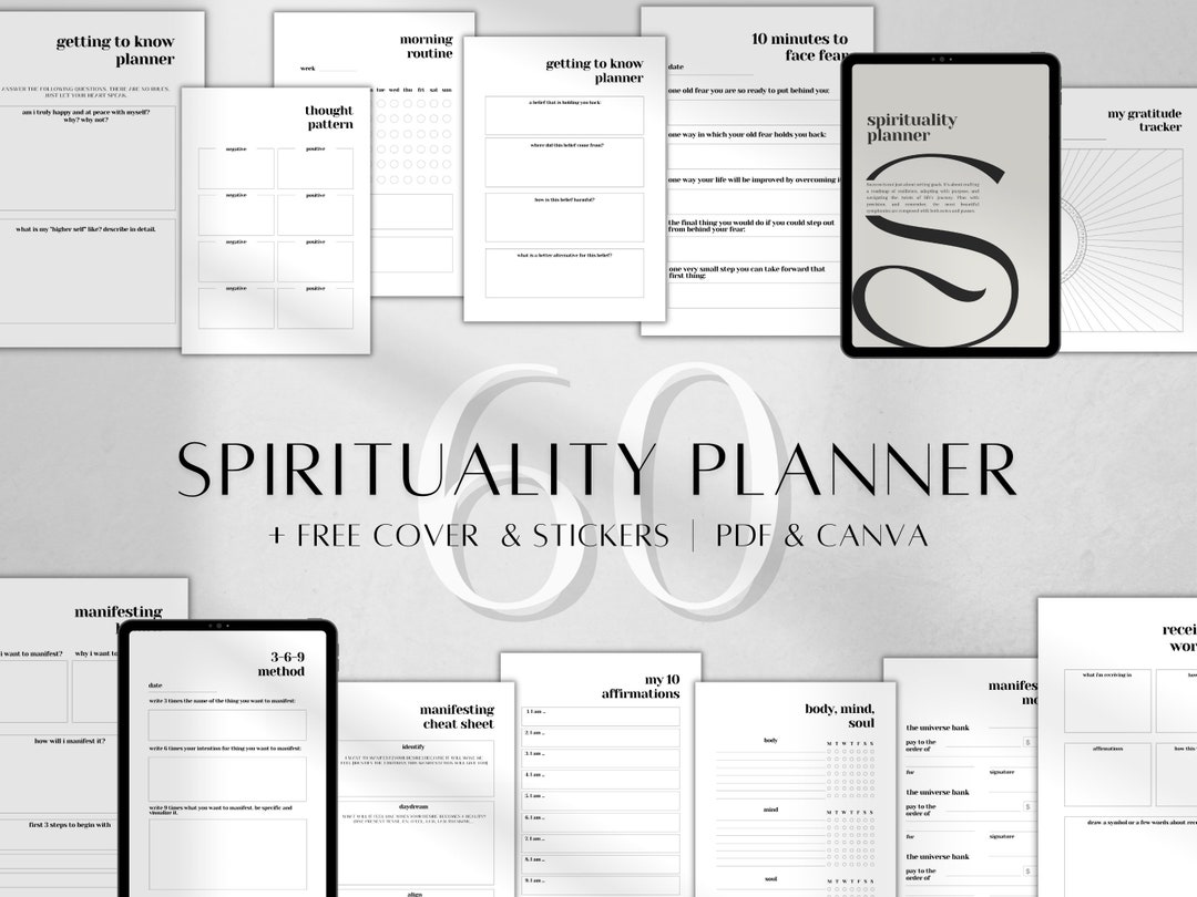 Printable Spirituality Journal | Canva Manifestation Planner ...