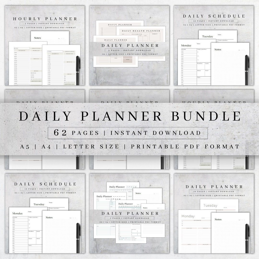 Daily Planner Printable Personal Daily Planner Pdf Daily Schedule Day ...