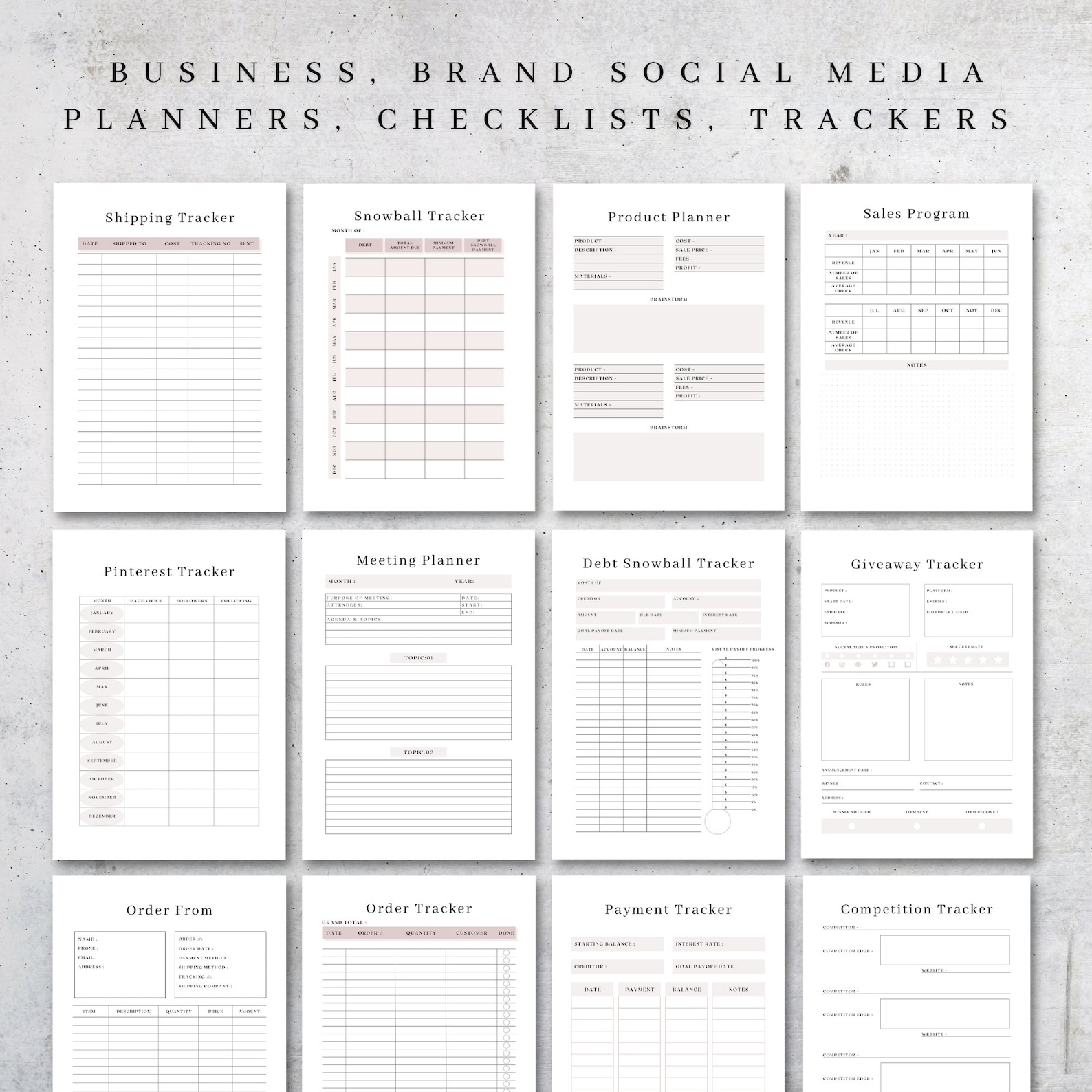 Printable Business Planner Small Business Plan Online Business Etsy ...