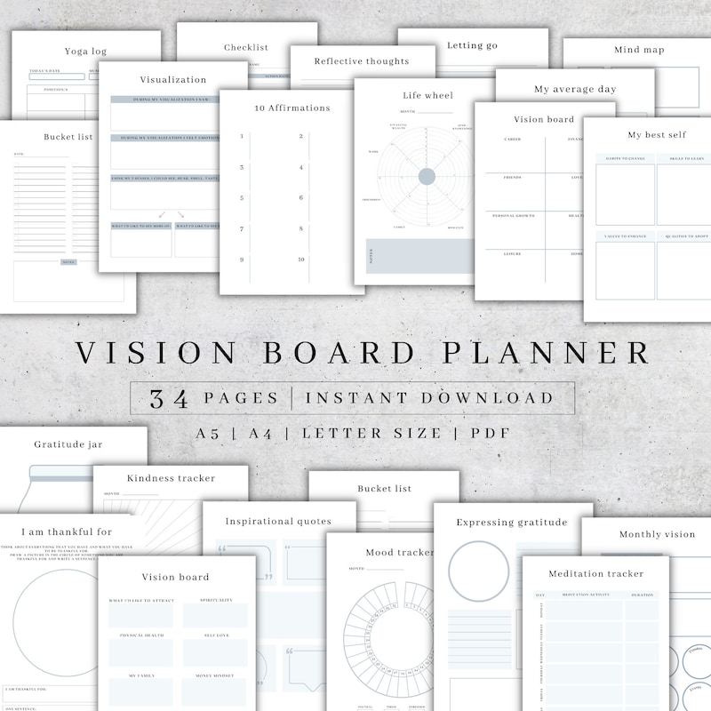 Vision Board Printables - Etsy