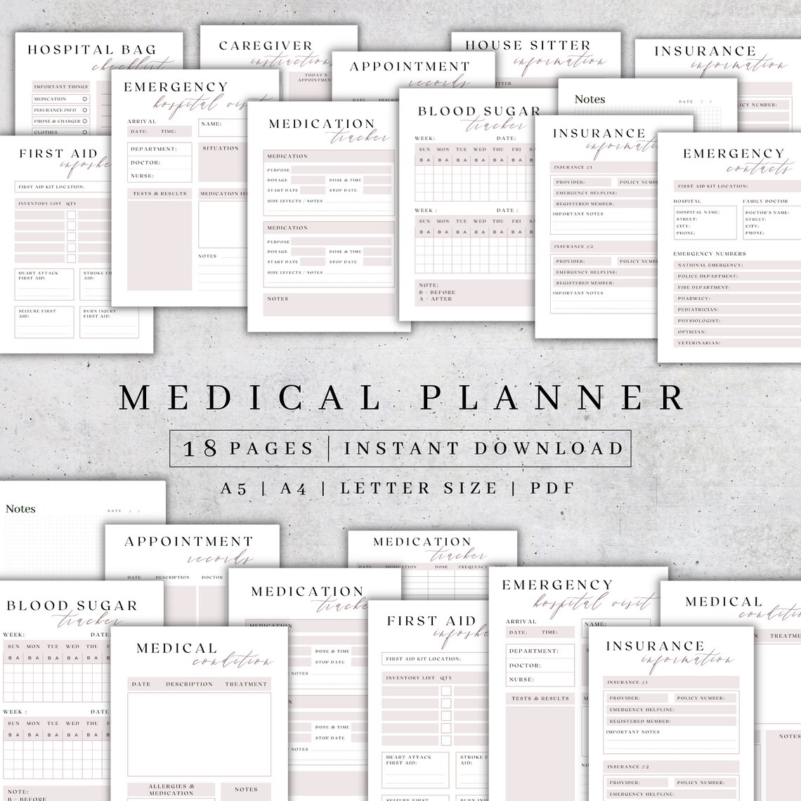 Medical Planner Printable | Health Care Planner Binder | Wellness ...