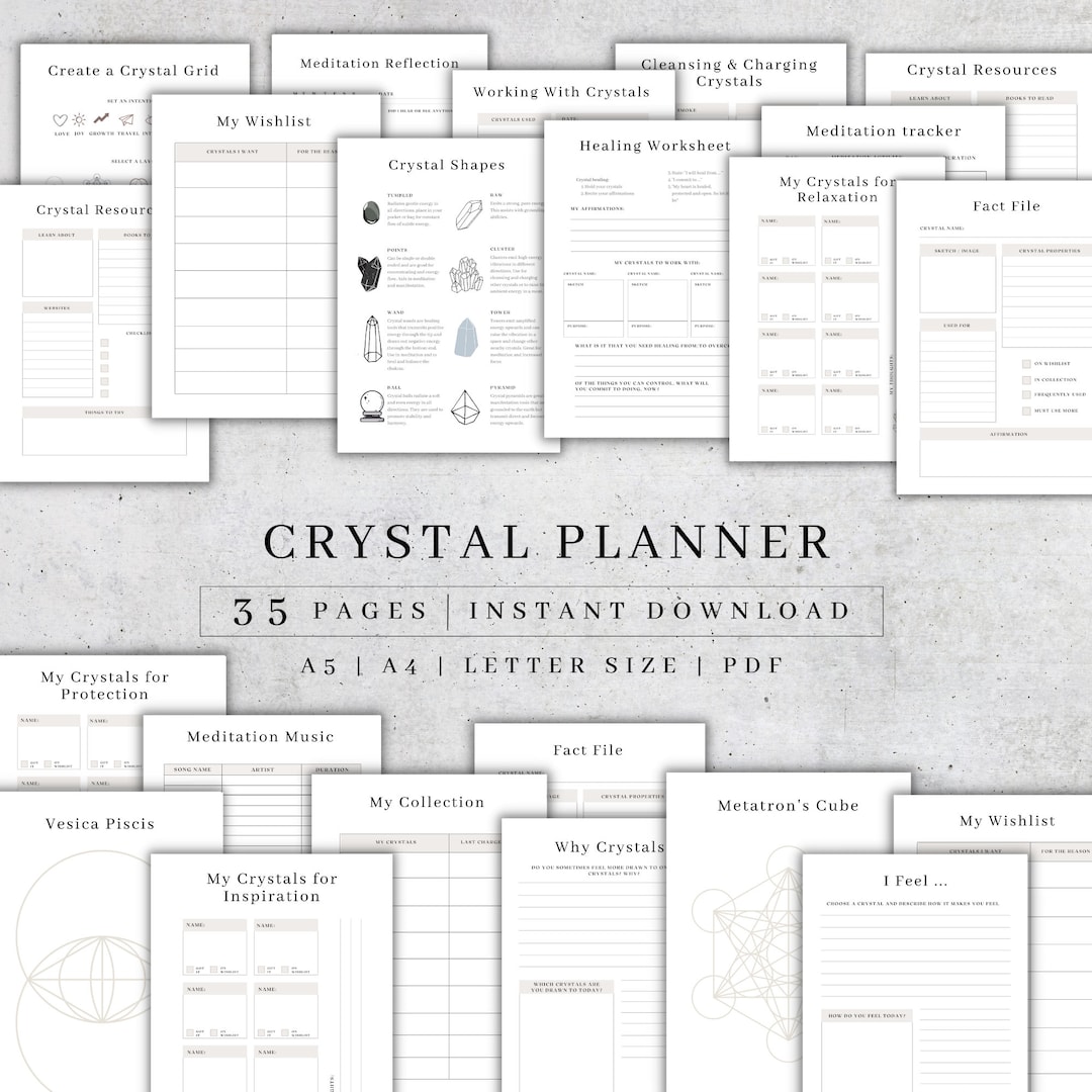 Crystal Planner Printable | Digital Spirituality Planner | Awakening ...