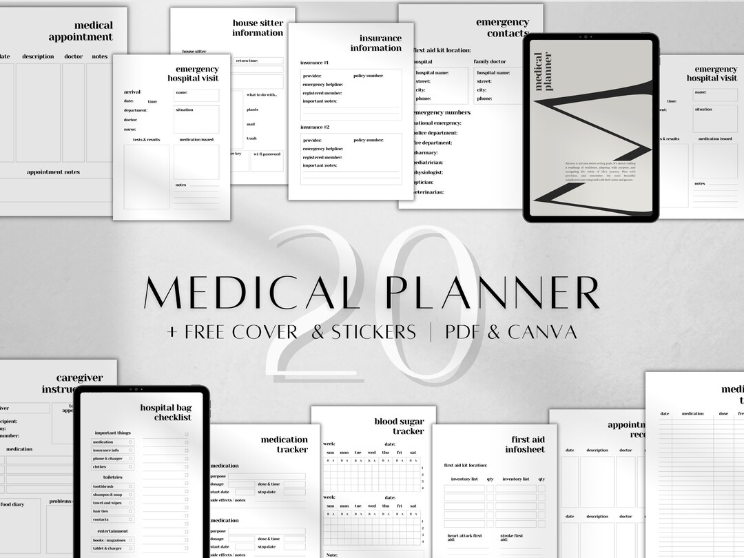 Canva Medical Planner | Printable Health Care Planner | Wellness ...