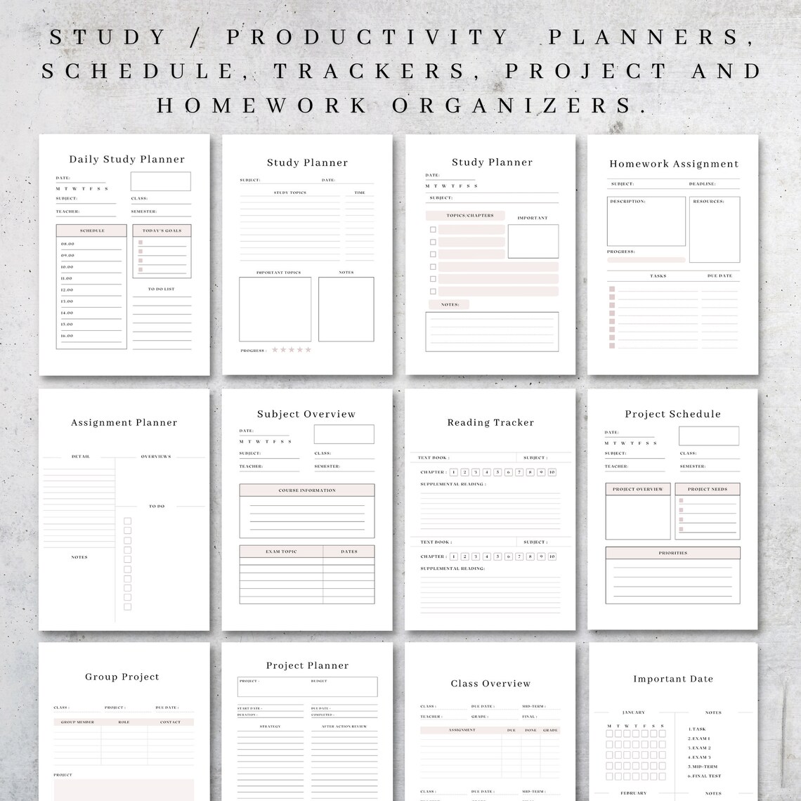 Printable Student Planner Academic Planner Printable College - Etsy