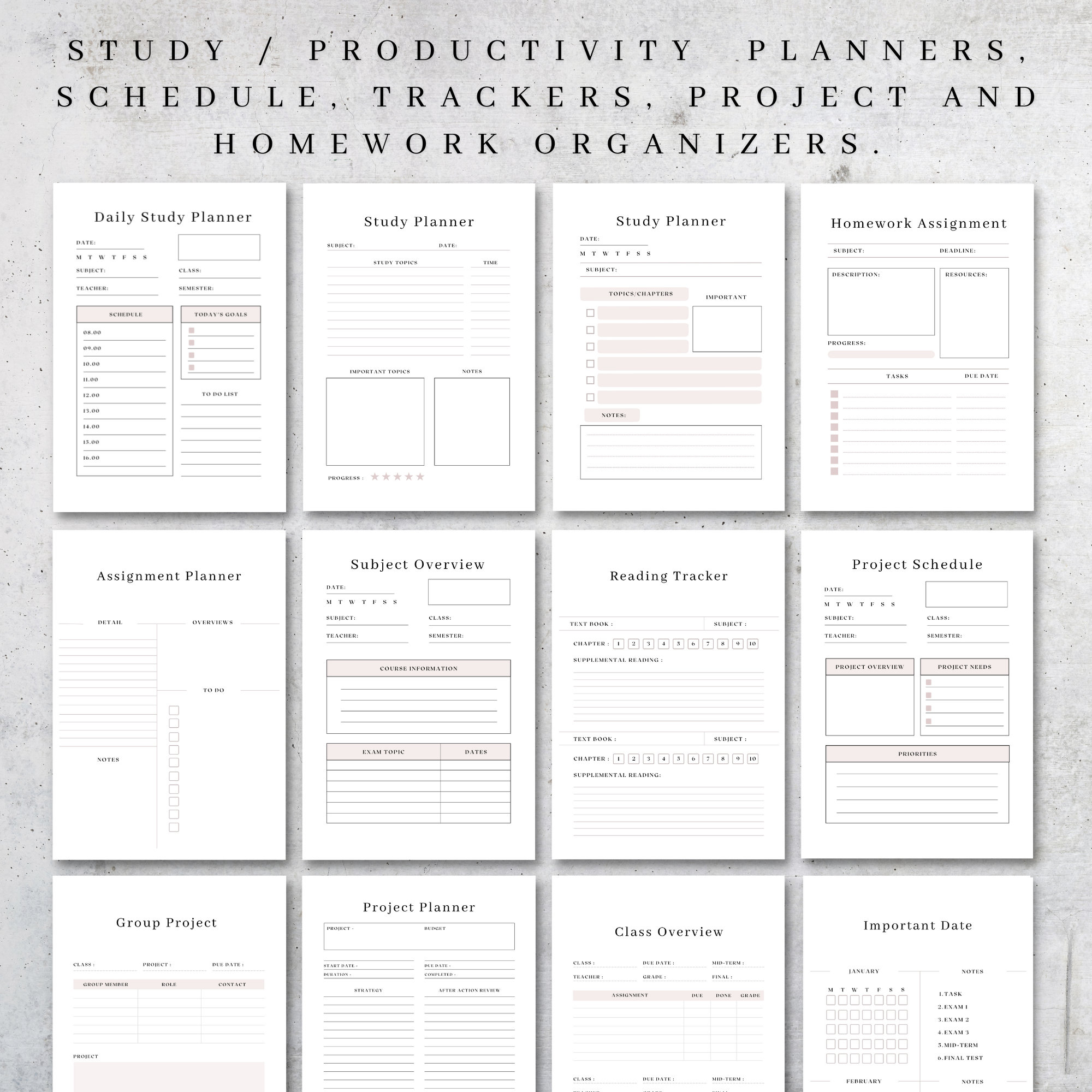 Printable Student Planner Academic Planner Printable College - Etsy