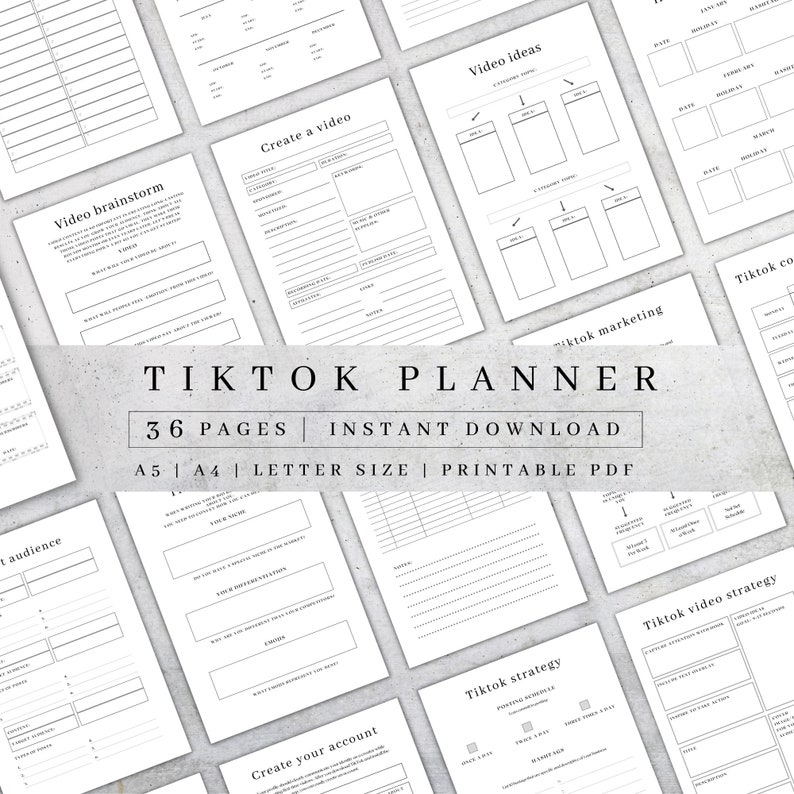 Printable Tiktok Planner PDF | Tiktok Marketing Strategy Plan | Social ...