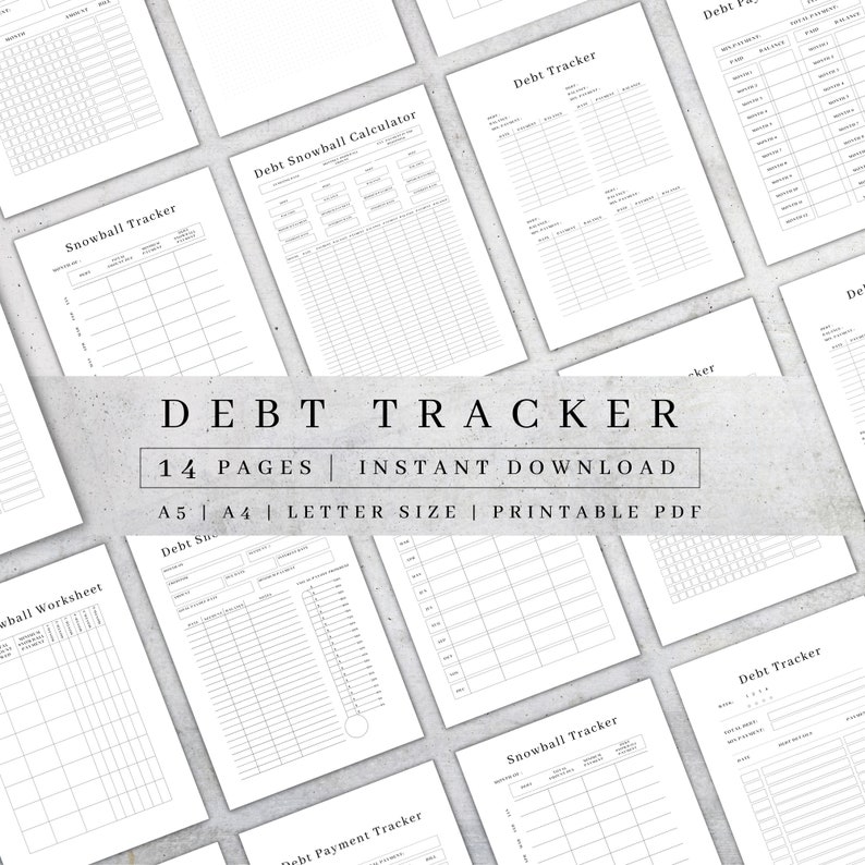 Debt Payment Printable Debt Tracker Visual Monthly Debt - Etsy