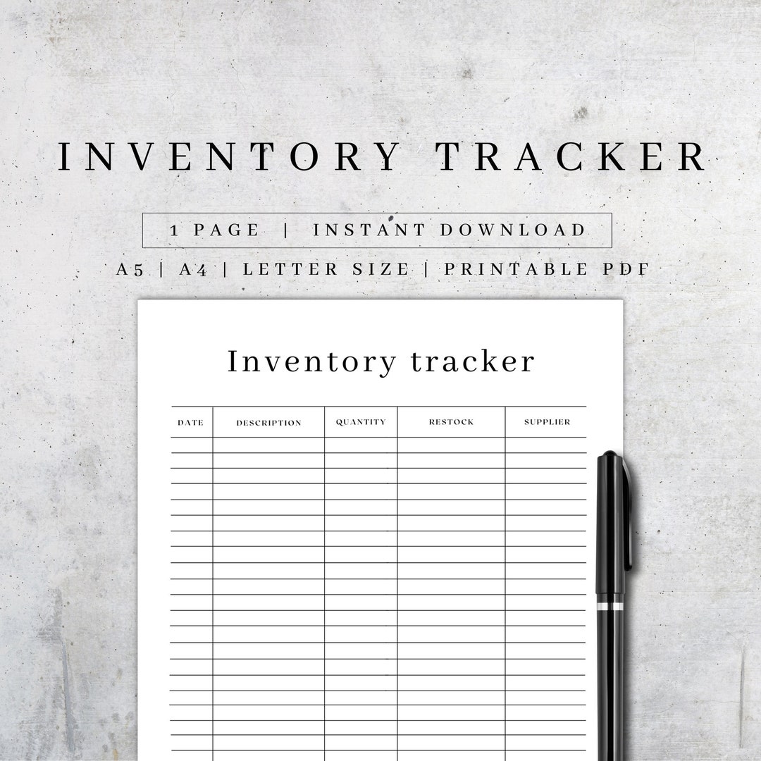 Inventory Tracker Printable | Business Supplies | Small Business ...