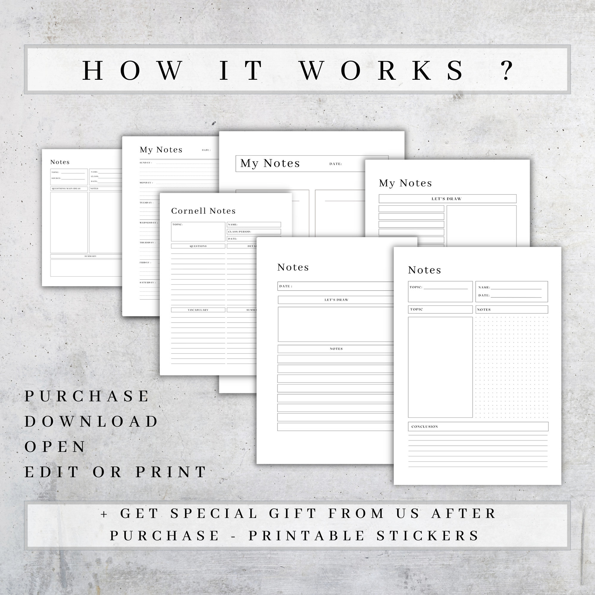Cornell Notes Paper Printable Note Pages Lined Paper PDF - Etsy