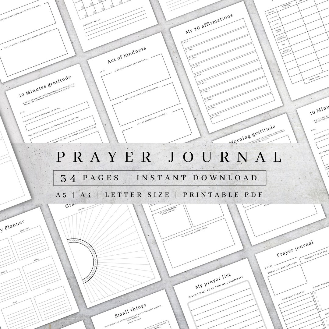 Printable Prayer Planner | Digital Bible Study Guide | Daily Gratitude ...
