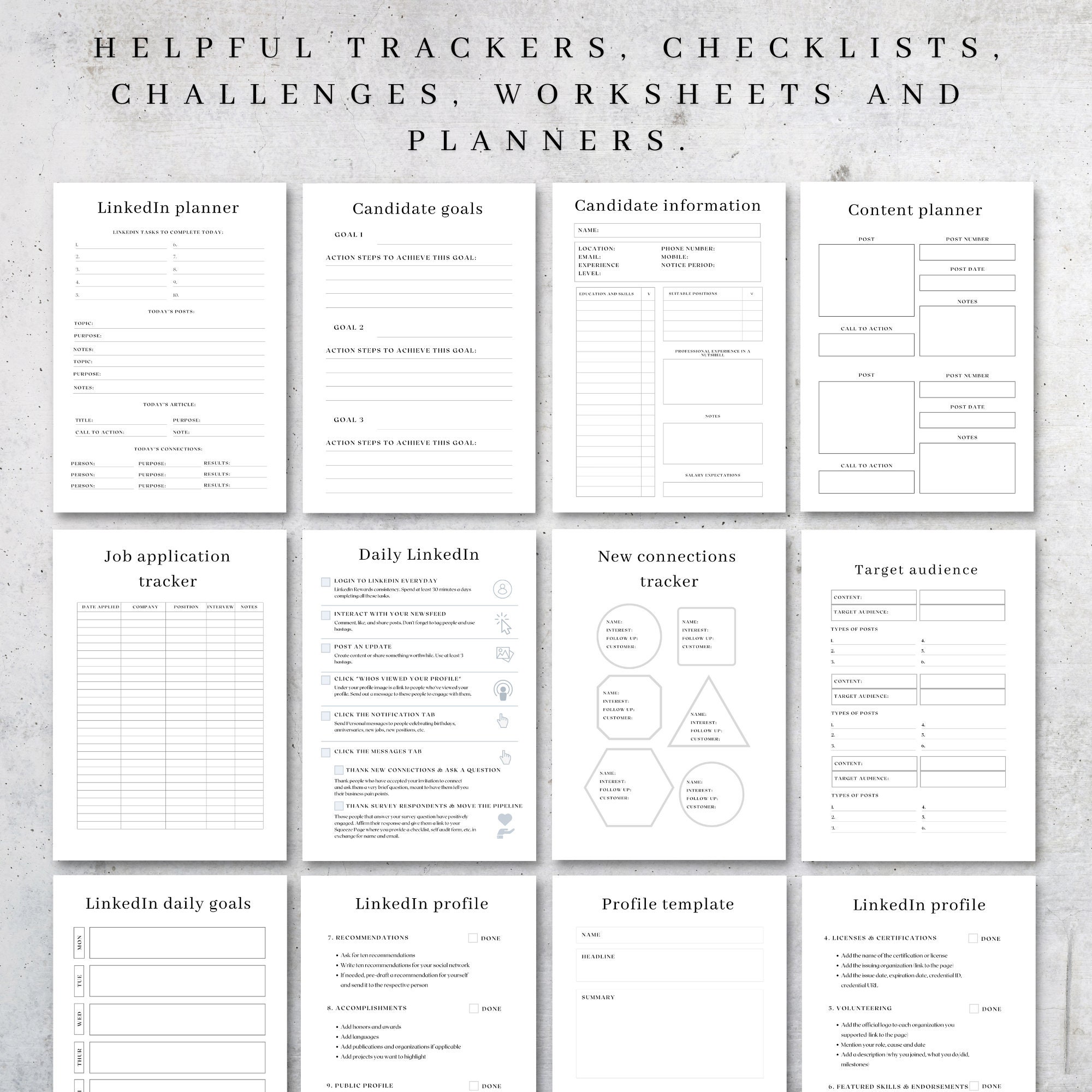 Linkedin Planner Digital Printable Linkedin Job Strategy - Etsy