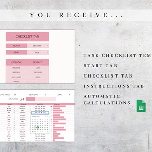 Digital Task List Planner | Google Sheets Checklist | to Do List ...