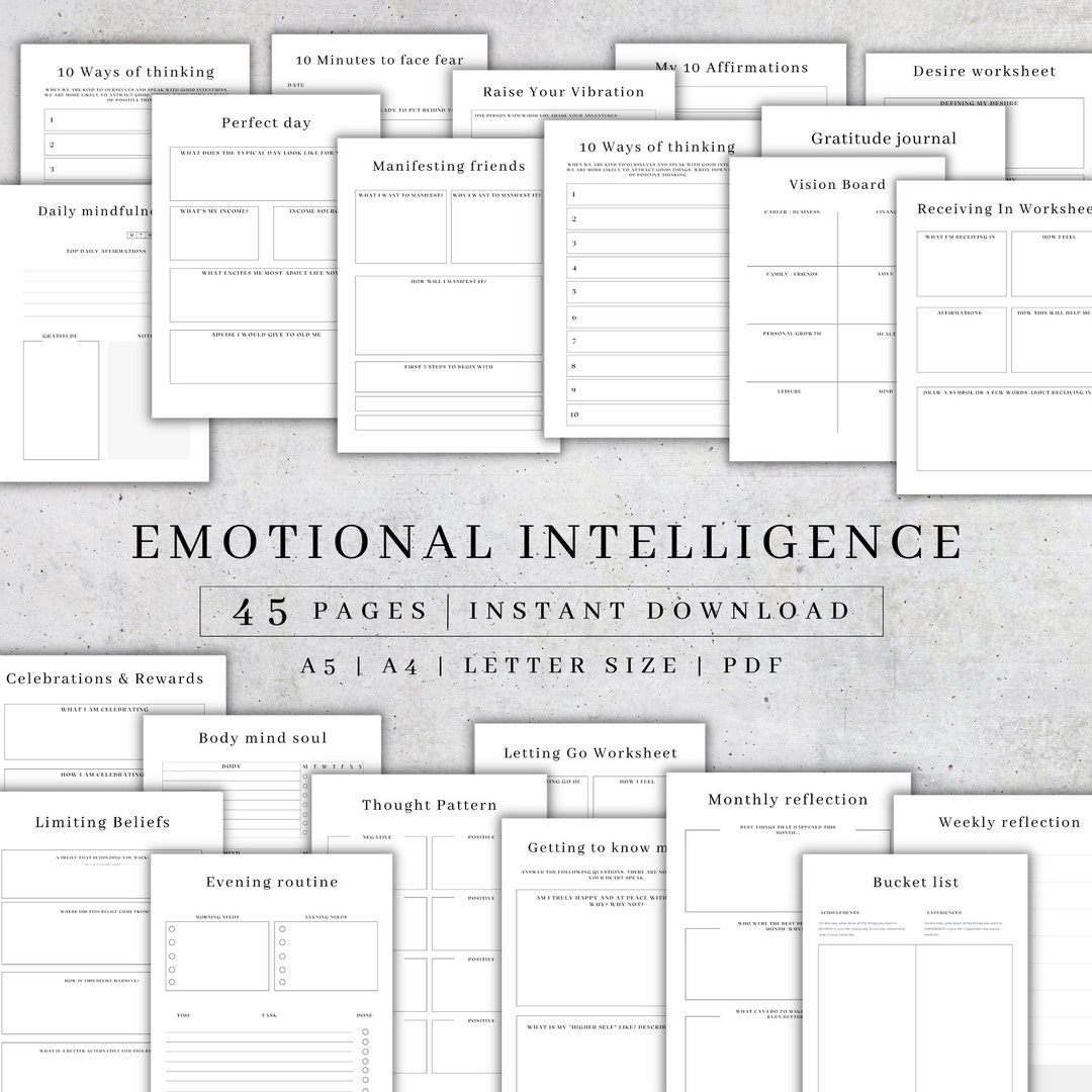 Emotional Intelligence Planner Printable Personal Growth Planner ...