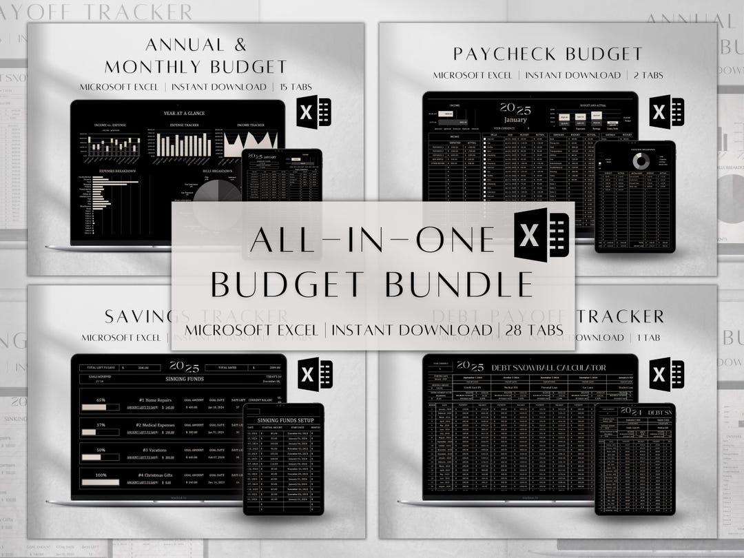 Personal Finance Planner Template | Excel Budget Spreadsheet Bundle ...