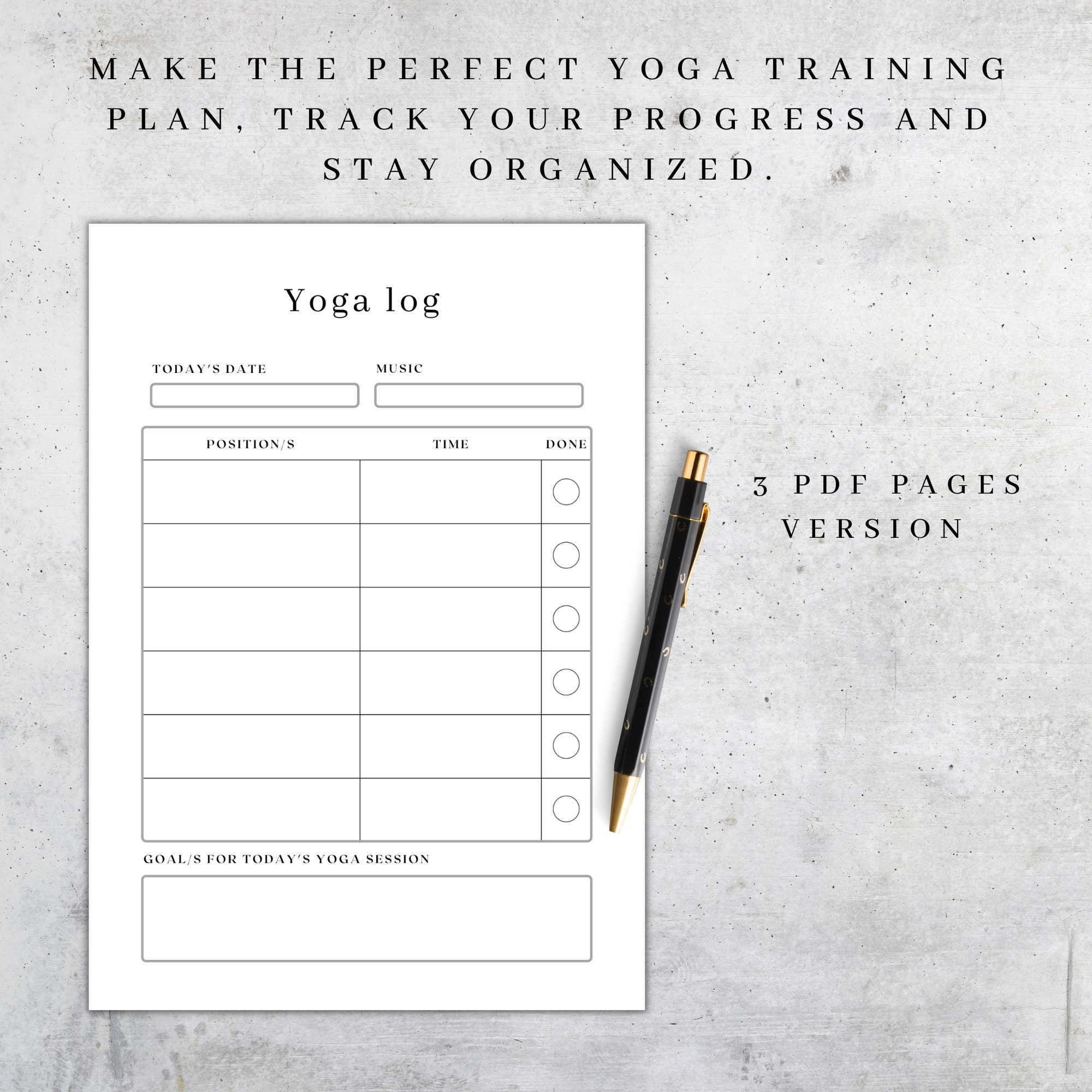 Yoga Journal Printable Digital Fitness Planner Pages Yoga - Etsy
