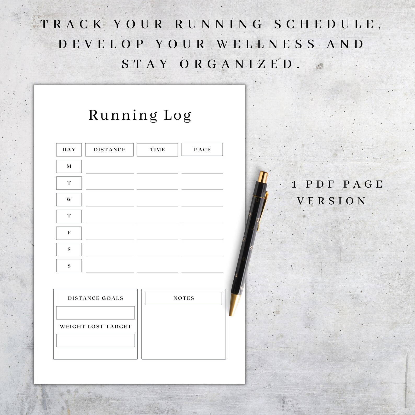 Printable Running Log Sheet Digital Fitness Journal Pages - Etsy