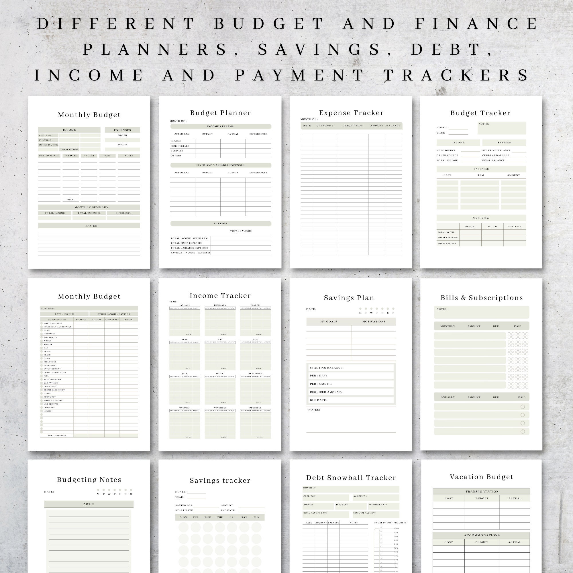 Financial Planner| Printable Budget Planner| Finance Savings Tracker ...