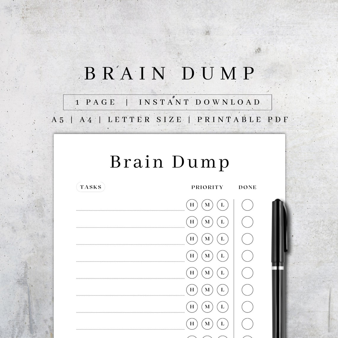 Brain Dump Journal Printable ADHD Planner Pages - Etsy