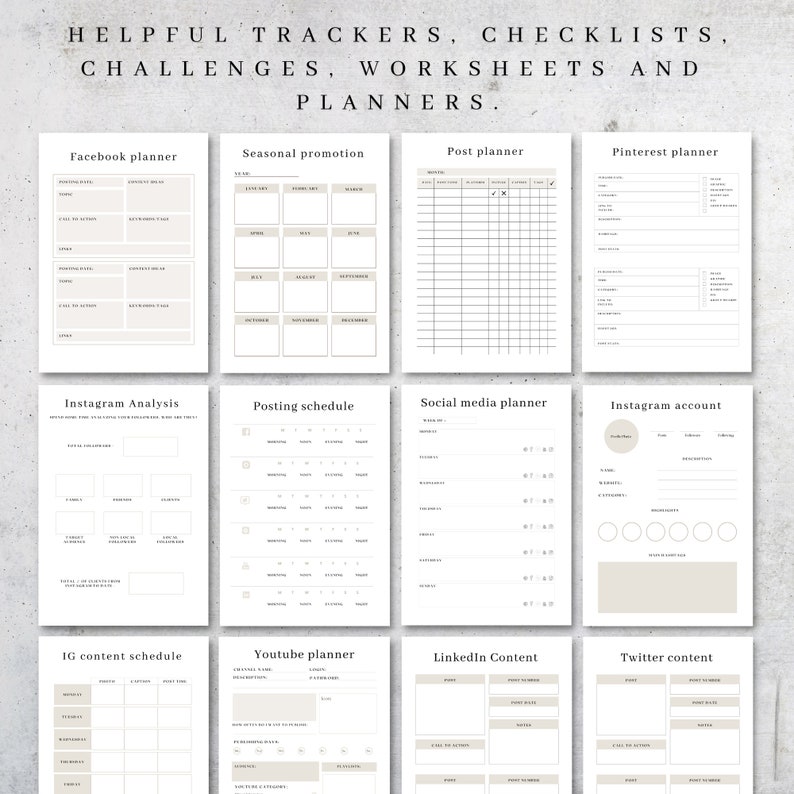 Social Media Planner Bundle | Instagram Planner Printable | Digital ...