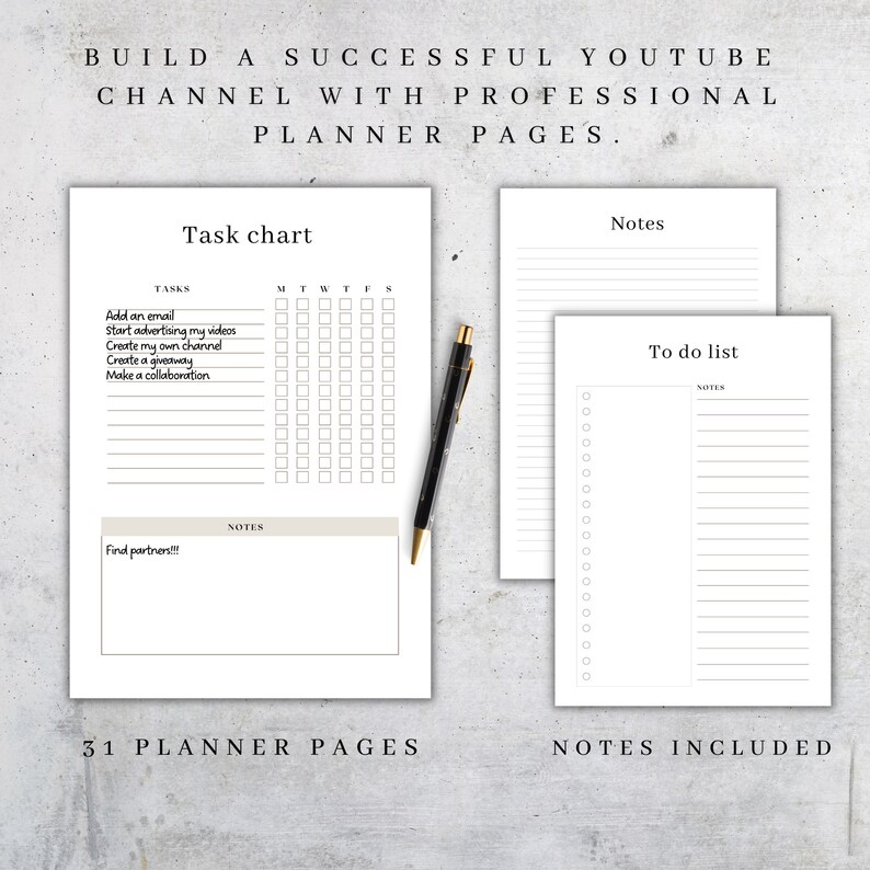Youtube Content Strategy Planner Social Media Planner - Etsy