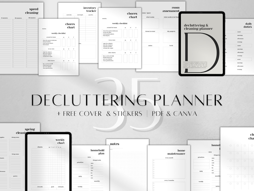 Digital Decluttering & Cleaning Planner | Canva Editable Household ...