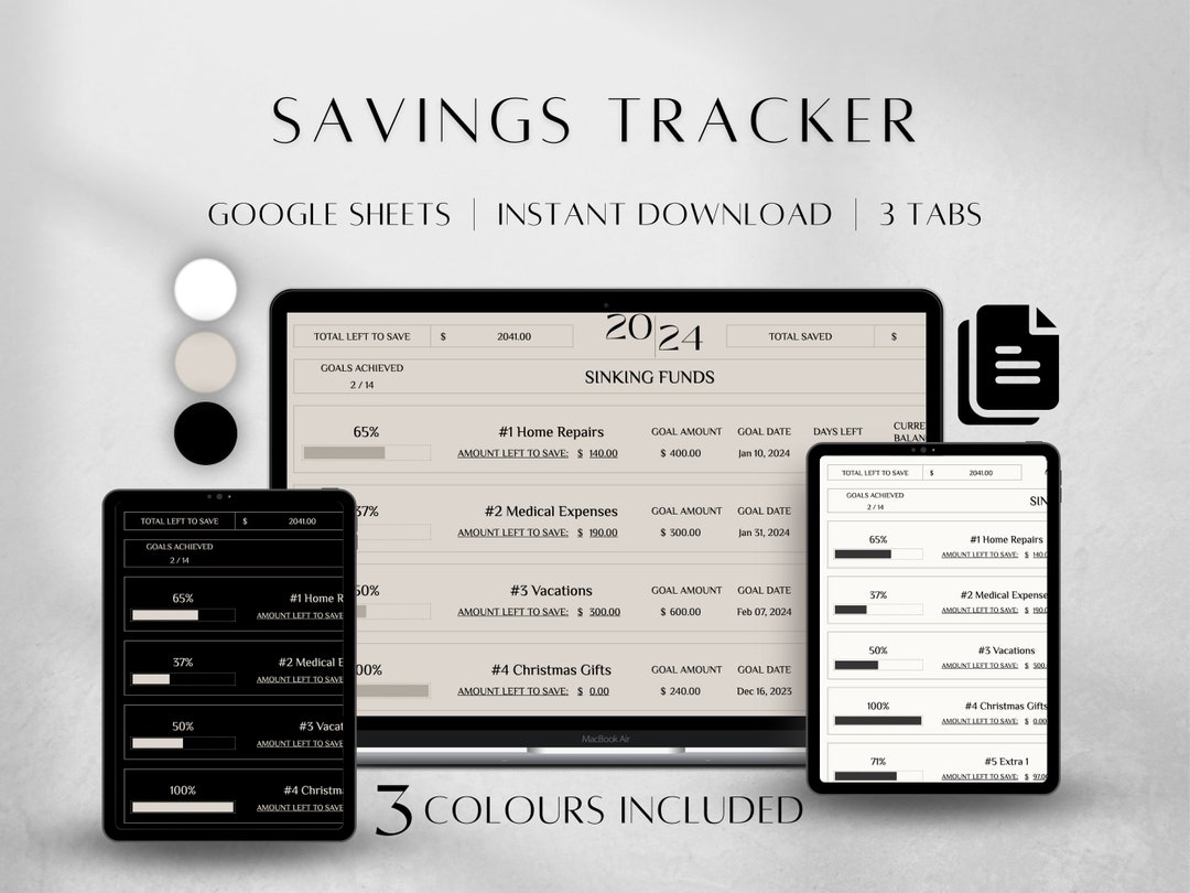 Savings Tracker Template Google Sheets Sinking Funds Spreadsheet Google ...