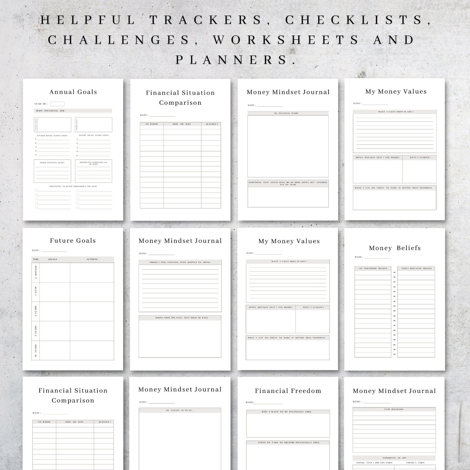 Money Mindset Planner | Printable Annual Budget Planner | Financial ...