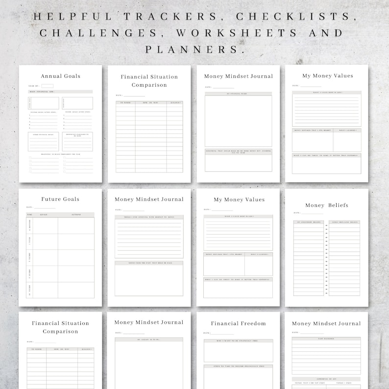 Money Mindset Planner | Printable Annual Budget Planner | Financial ...