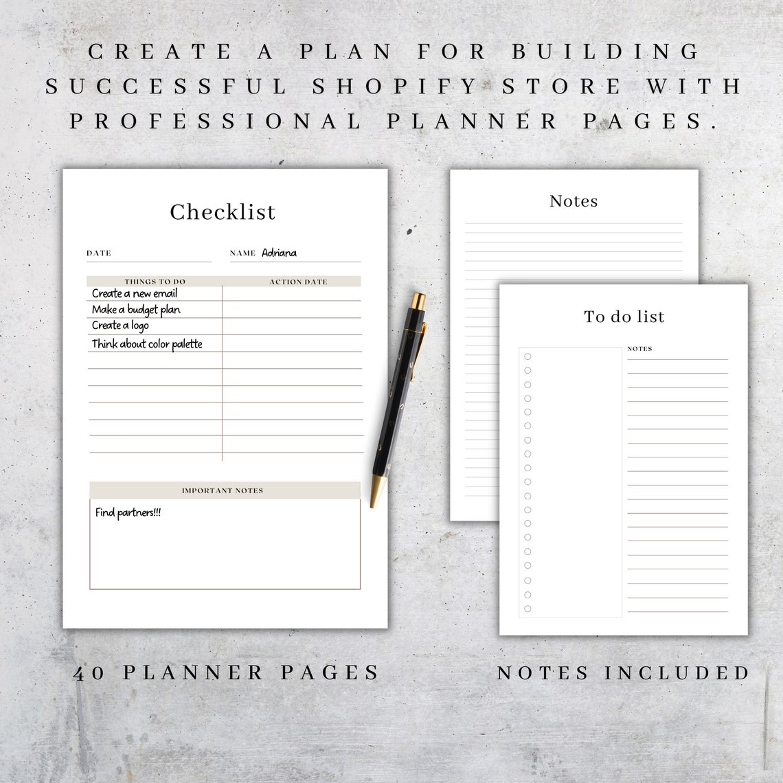 Shopify Store Planner Printable Digital Shopify Planner - Etsy