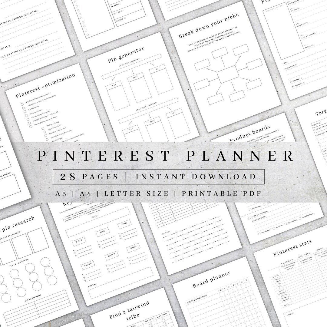 Digital Pinterest Planner | Printable Pinterest Marketing Strategy ...