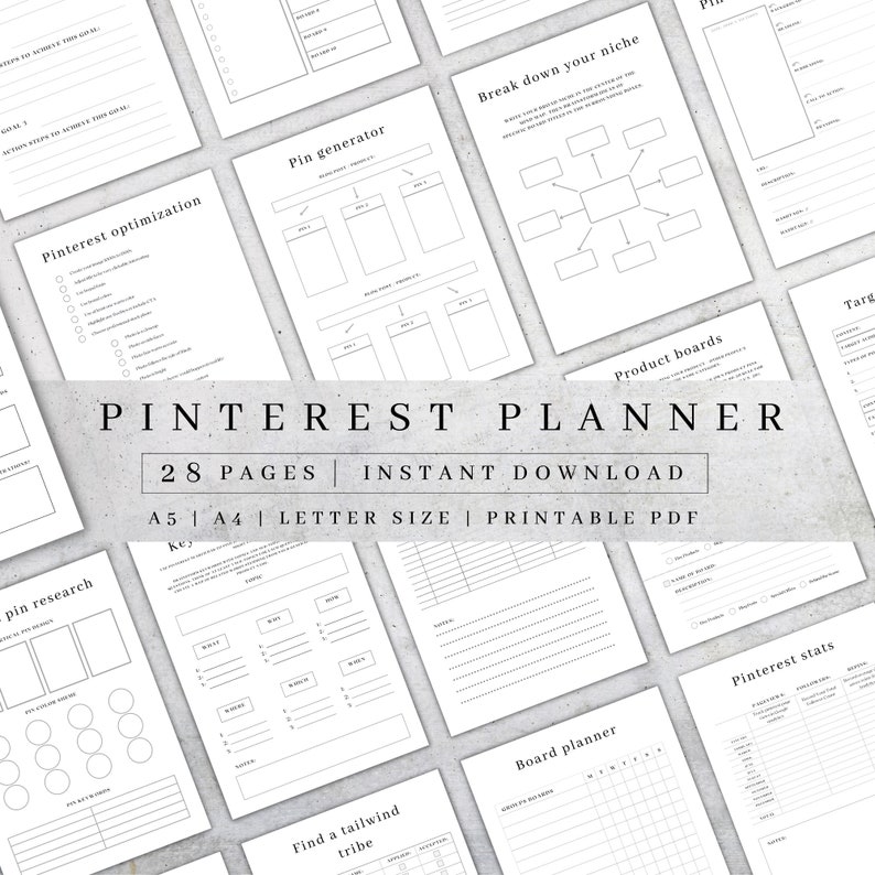 Digital Pinterest Planner Printable Pinterest Marketing - Etsy