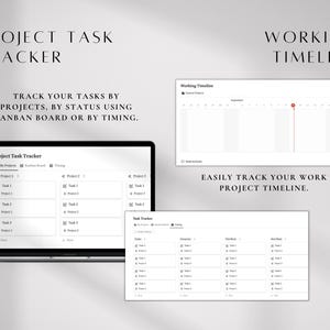 Notion Work Planner Template | Digital Project Tracker | Task Tracker ...