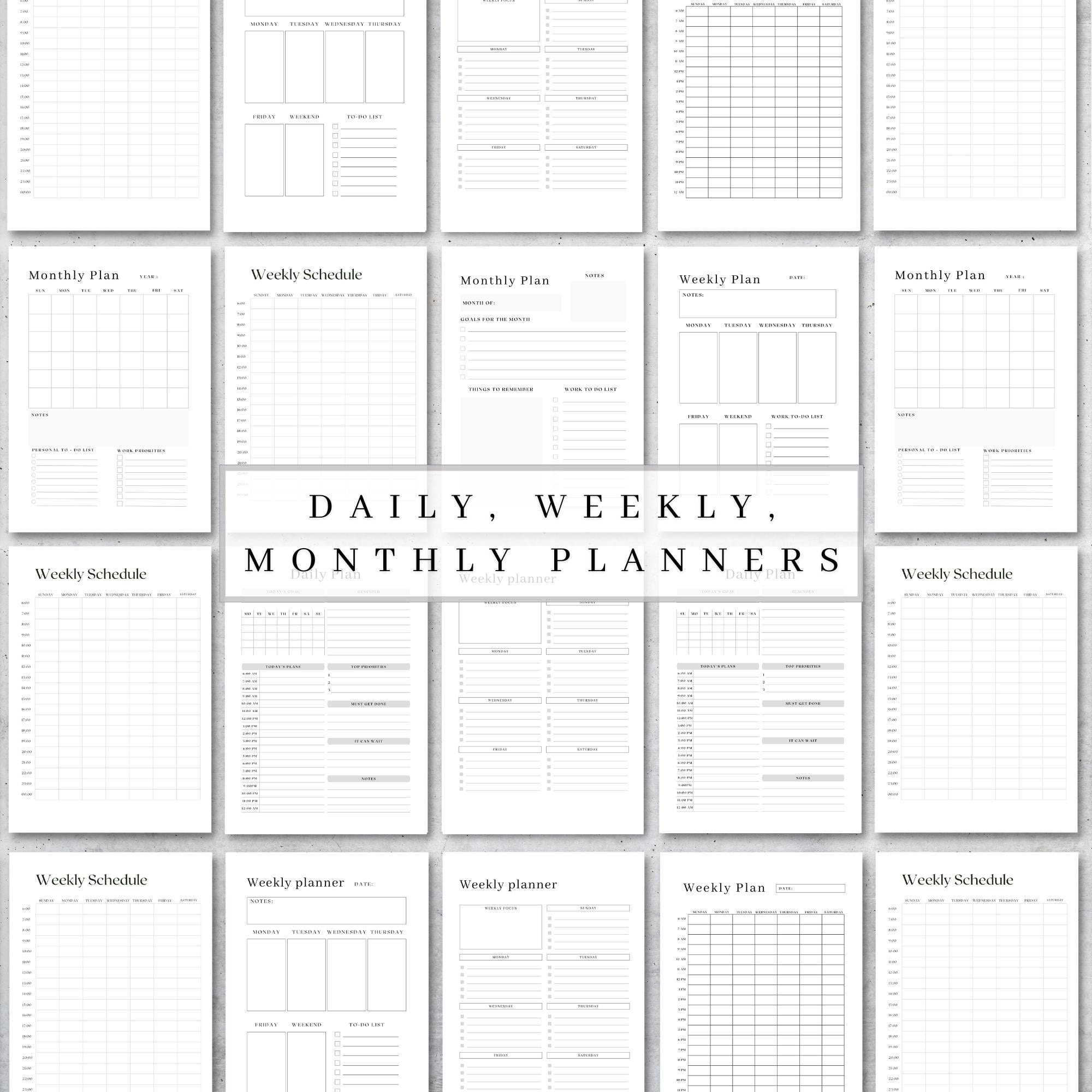 Life Planner Bundle Printable | Digital ADHD Organizer PDF | Goal ...